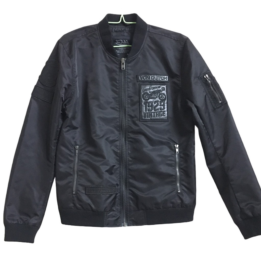 Von Dutch Bomber jacket สีดำ ของใหม่ | Shopee Thailand