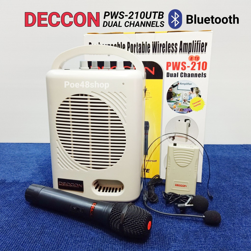 DECCON รุ่น PWS-210UTB เครื่องขยายเสียง ไมค์ลอย 2 ความถี่ (ใช้ไมค์ลอย ...