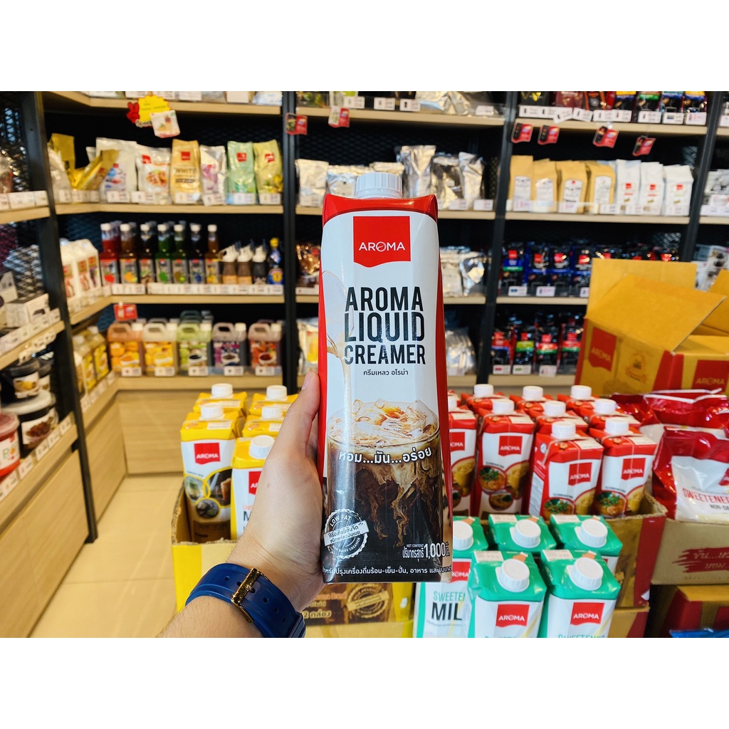 Aroma ครีมเหลว อโรม่า ( ครีมเทียม ข้นจืด ชนิดพร่องมันเนย ) (Aroma ...