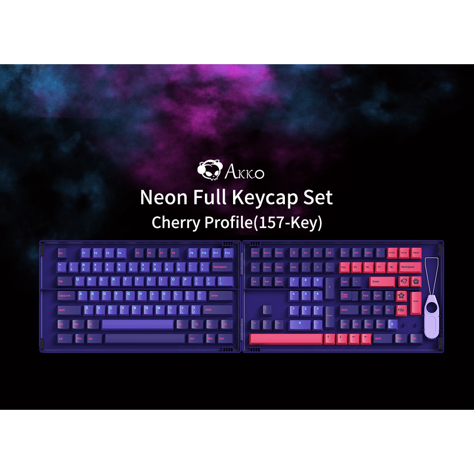 AKKO Keycap Set - Neon 157 Keys PBT / Cherry Profile (Key ENG) คีย์แคป ...