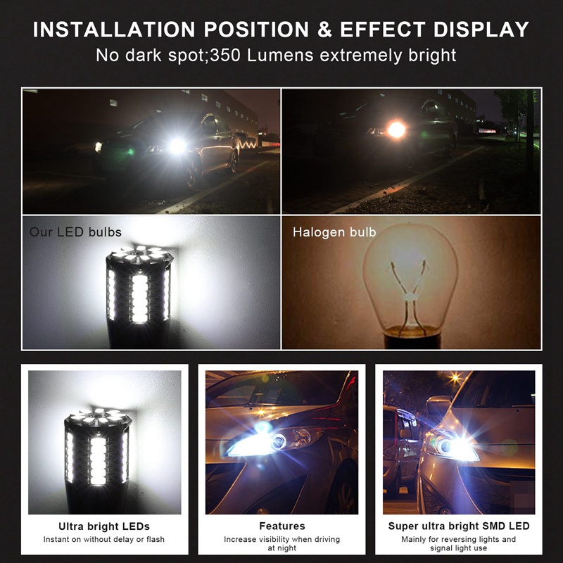หลอดไฟ 194 Led 6000K สีขาว 168 2825 W5W T10 Wedge 39-Smd 3014 (2 ชิ้น ...