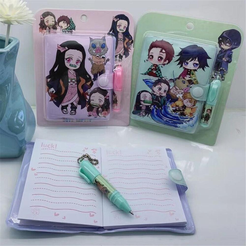 ALISOND1 Cute Demon Slayer Notebook School Kids with Pen Diary Agenda ...