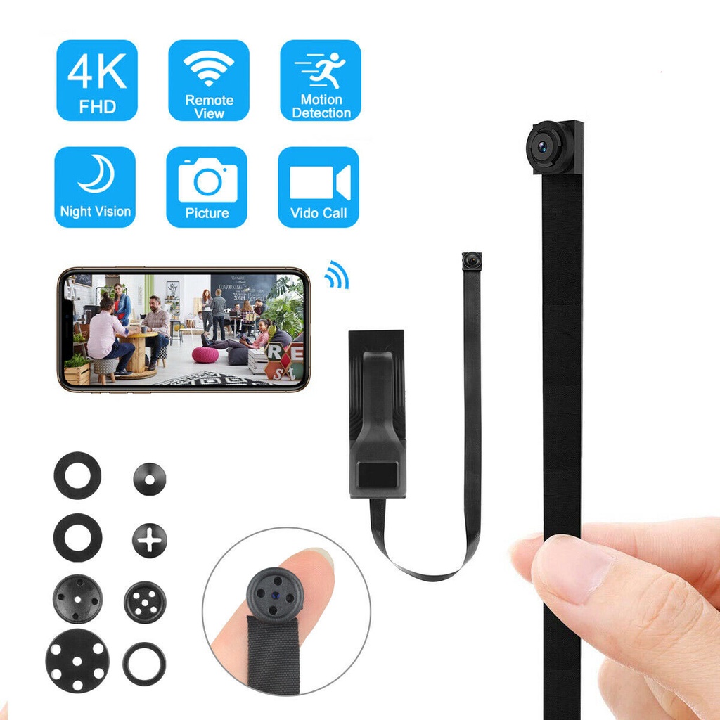 4K Spy Mini Camera Wi-Fi Wireless Screw Hidden Pinhole HD Video ...
