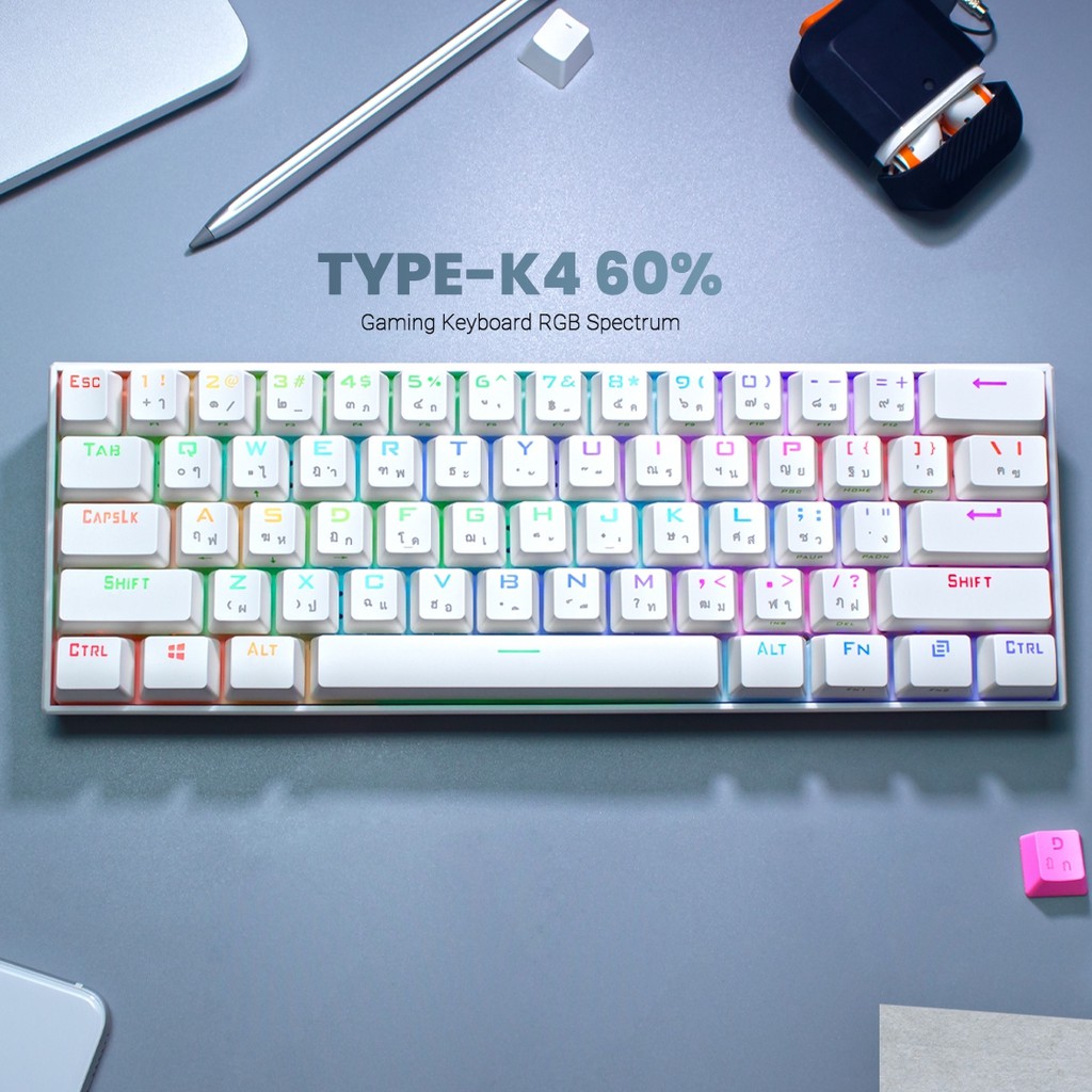 EGA TYPE-K4 Mechanical Gaming Keyboard 60% คีย์บอร์ดเกมมิ่งแบบ TKL มี ...