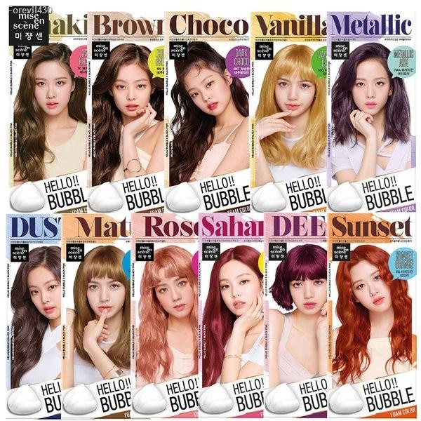 ส่งไวจากไทย????โฟมเปลี่ยนสีผม โฟมย้อมผม Mise En Scene X Blackpink Hello Bubble Foam Hair Color ...