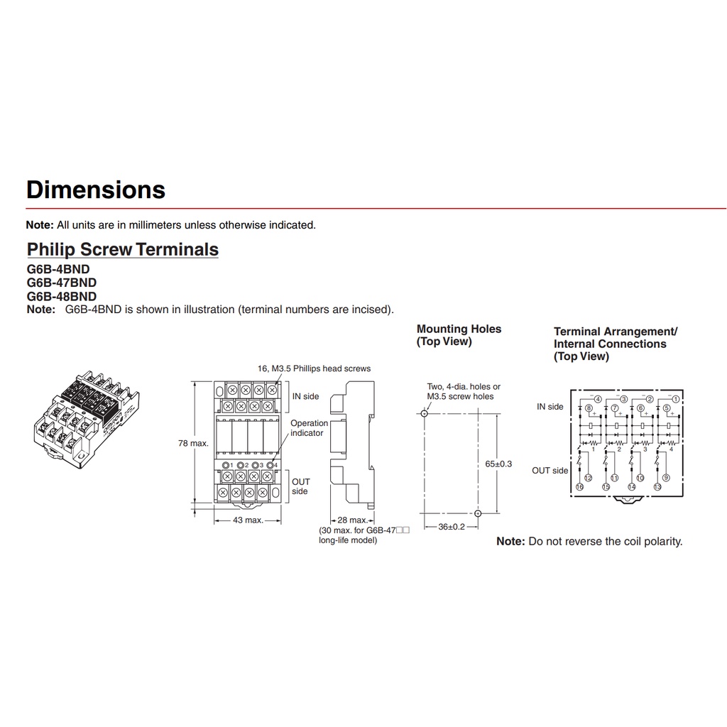 เทอร์มินอล รีเลย์ Terminal Relay OMRON G6B-4BND G6D-F4B Coil 24VDC 5A ...