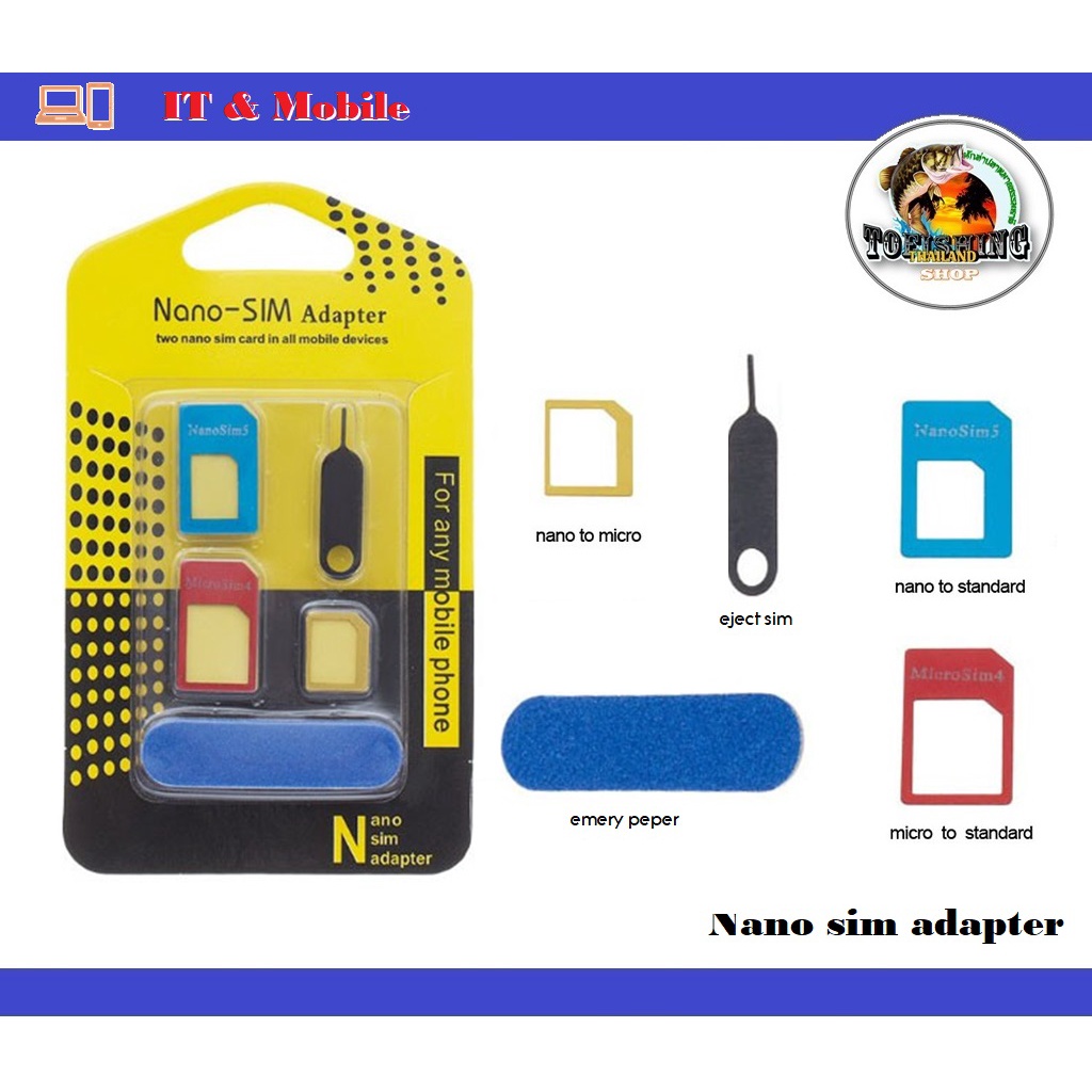 Standard Sim Card Nano SIM Micro SIM Sim Card Adapterพร้อมเข็ม | Shopee ...
