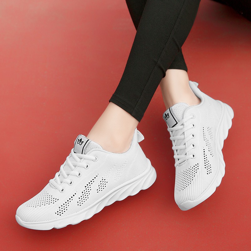 Summer net shoes women's all black sports shoes soft bottom non-slip ...