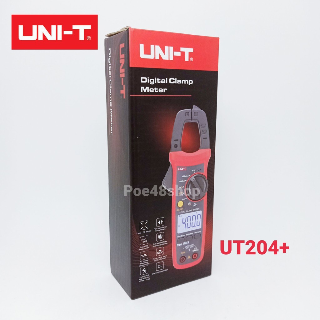 คลิปแอมป์ Digital Clamp Meter UNI-T รุ่น UT-204 Automatic Range True ...