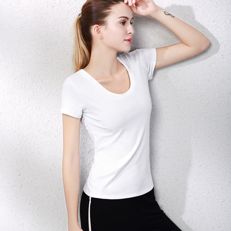 Pure white t-shirt women short-sleeved 2020 new compassionate slim ...