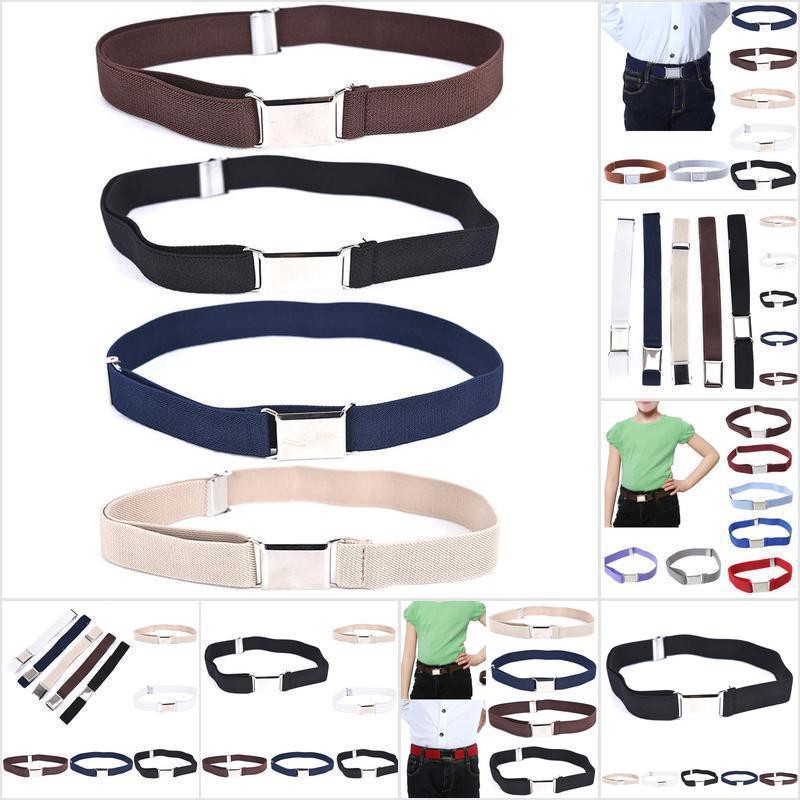 PurpleredtoChildren Solid Color Unisex Canvas Belts Boys Girls Elastic ...