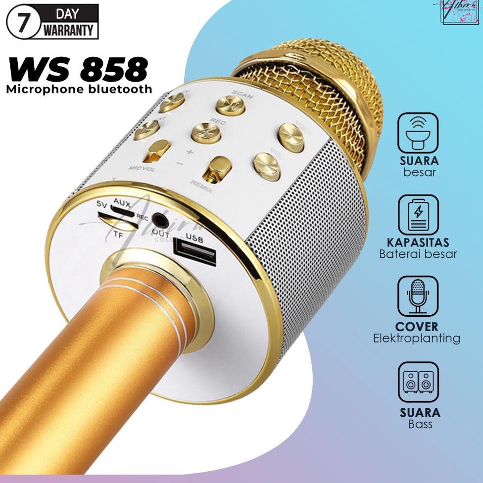 New Launching)MS Microphone Bluetooth Karaoke Mic Ws 858 Speaker Mike Ws 858 Blutout Microphone ...