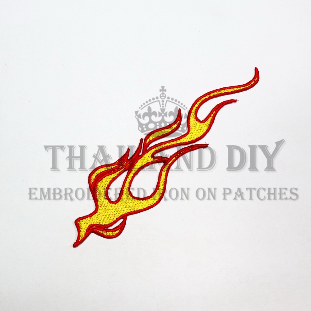 ตัวรีดติดเสื้อ ???? ลาย เปลว ไฟ Hot Wheel Fire Flame Patch wop งานปัก ...