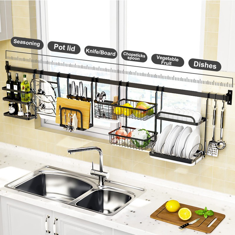 Stainless Steel Kitchen Window Threshold Black Window Wall Shelf ...