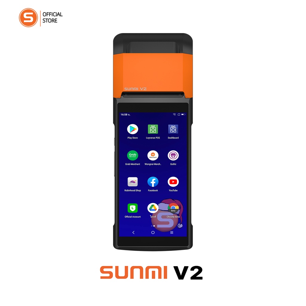 Sunmi V2 เครื่องคิดเงิน พิมพ์ใบเสร็จในตัว รองรับทุกช่องทางการขาย พร้อม ...