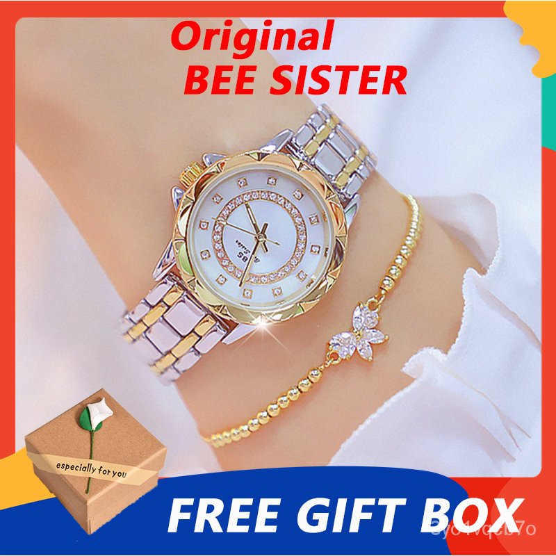BEE SISTER Rhinestone Luxury Women Watch BS Alloy Strap Quartz Watches New Year Gift gC24 ...