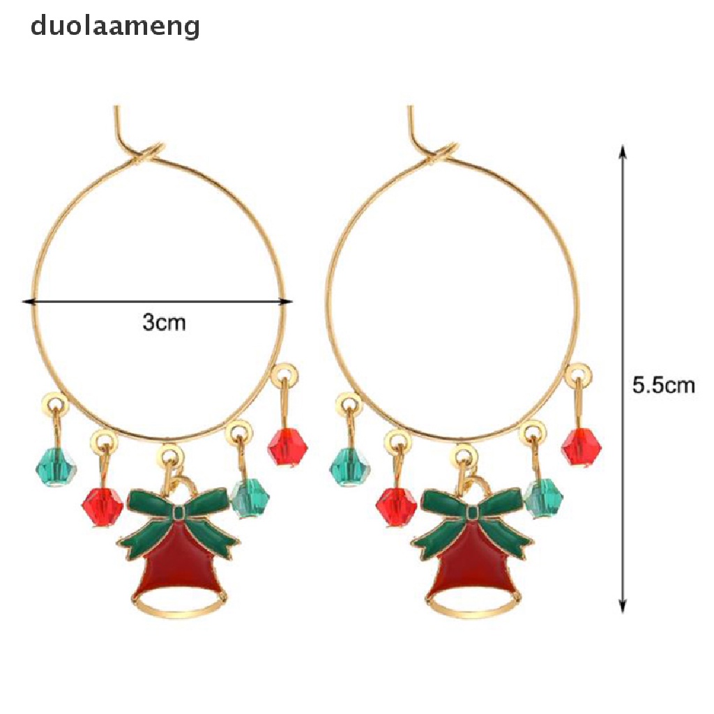 [duolaameng] 2021 New Christmas Earrings Jewelry Asymmetry Cute Santa ...