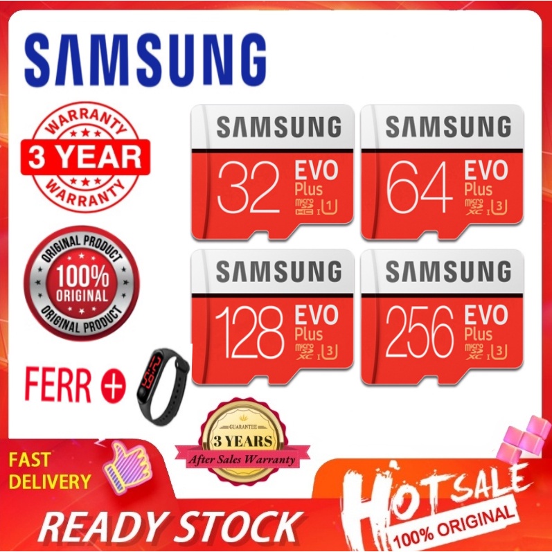 New SAMSUNG Microsd Card 256G 128GB 64GB Class10 U3 SDXC Grade EVO+ ...