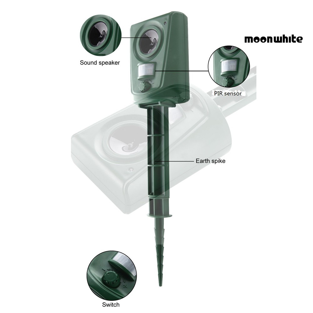 PYYOutdoor Garden Solar Ultrasonic Animal Bird Dog Repeller PIR Sensor ...