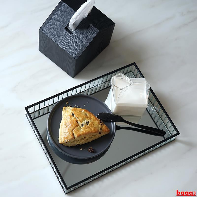 Glass Mirror Tray Long Table Layout Wine Glass Storage Breakfast ...