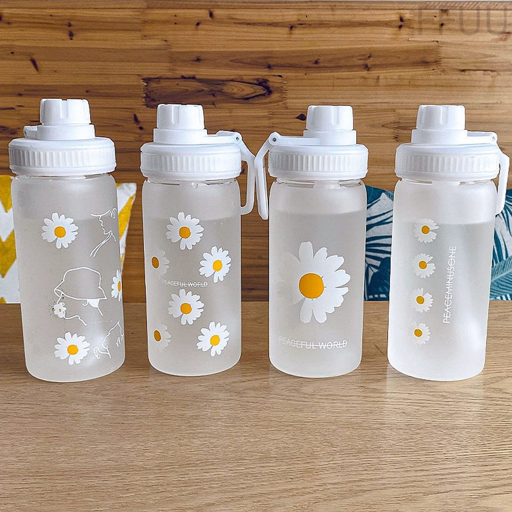 600ML Matte Sports Water Bottle Couple Water Mug Plastic Portable Drink Tarvel Outdoor with ...