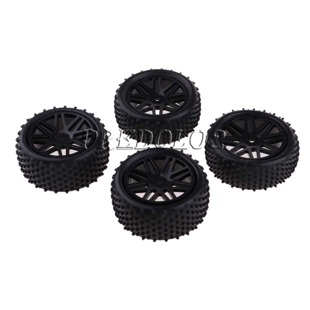 [PREDOLO2] 4Pcs RC Tires & Wheel Rim for RC Car HSP Redcat HPI Axial ...