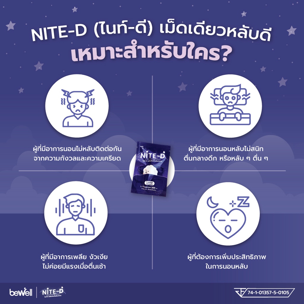 1 แคปซูล Nite-D ไนท์-ดี เม็ดเดียวหลับดี อาหารเสริมช่วยเพิ่มประสิทธิภาพ ...