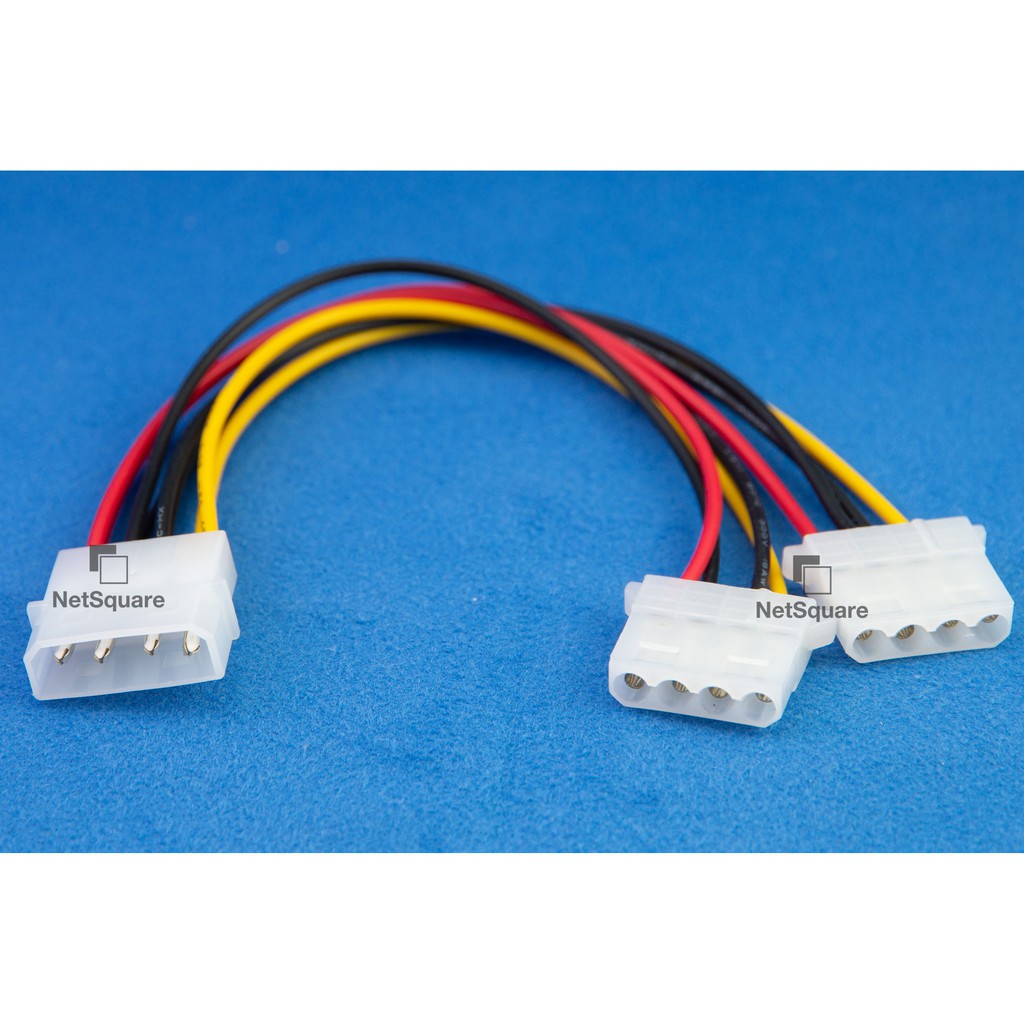 Molex 4 Pin Male to 2x4-Pin Dual Female Splitter Power Supply Cable ...