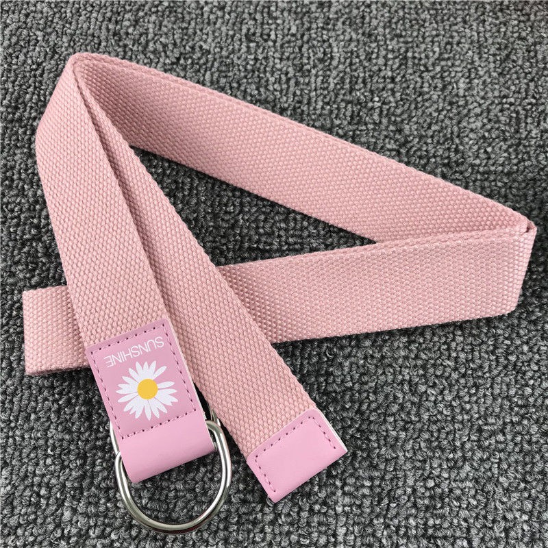 Little Daisy Quan Zhilong เข็มขัดผ้าใบหัวเข็มขัดสองห่วง unisex แฟชั่น ...