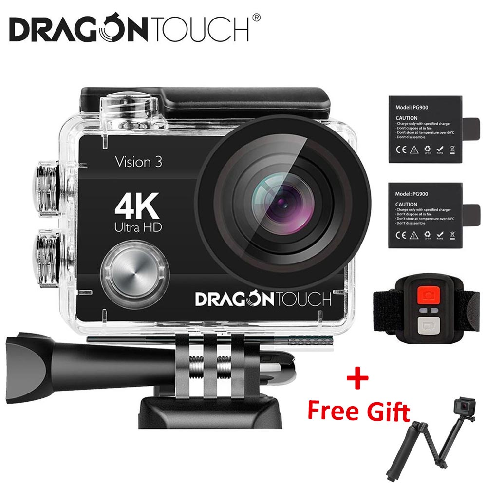 กล้องแอคชั่นDragon Touch 4K Action Camera 16M Vision 3 Underwater ...