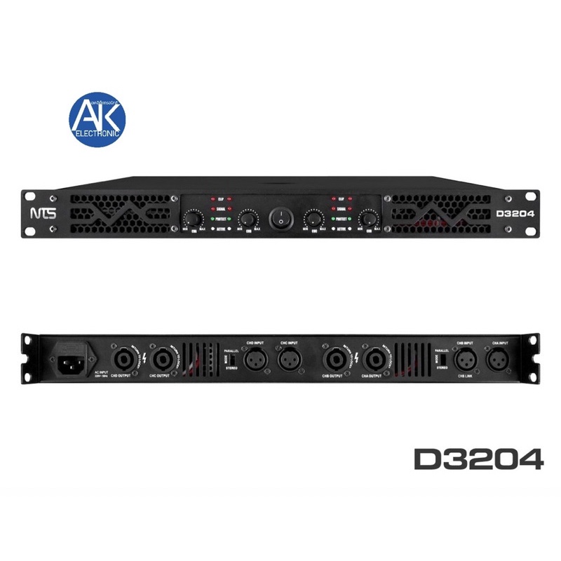Poweramp เพาเวอร์แอมป์ NTS D3204 480Wx4 ที่ 4 Ohm เครื่องขยายเสียง แอมป์ ขยาย | Shopee Thailand
