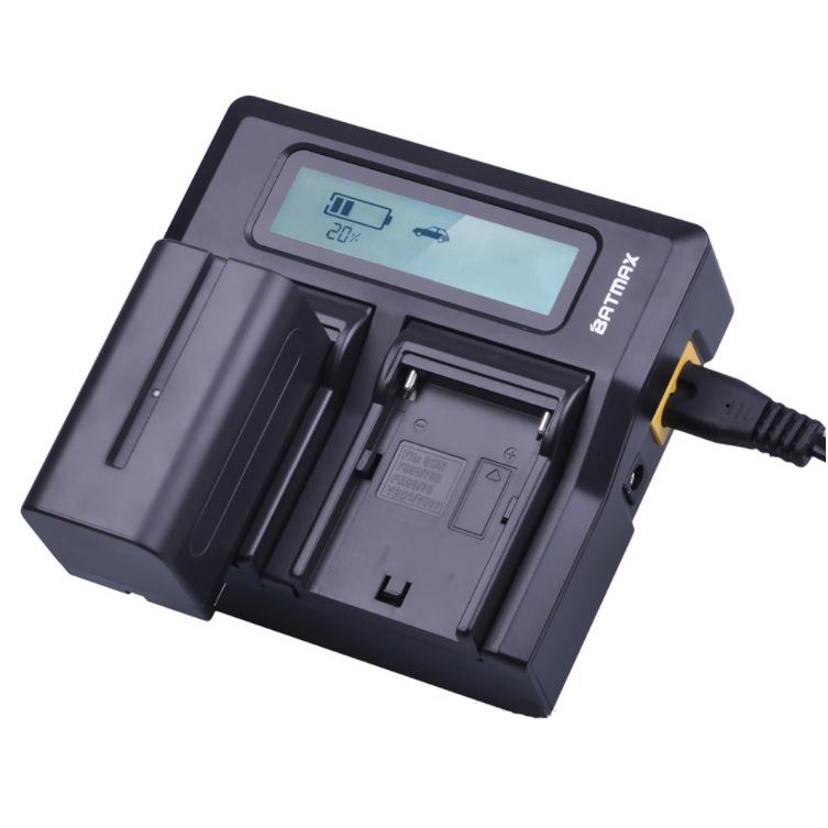 แท่นชาร์จเร็ว LCD Quick Dual Charger for Sony NP-F970 NP-F960 NP-F550 NP-F570 NP-F750 NP-FM50 NP ...