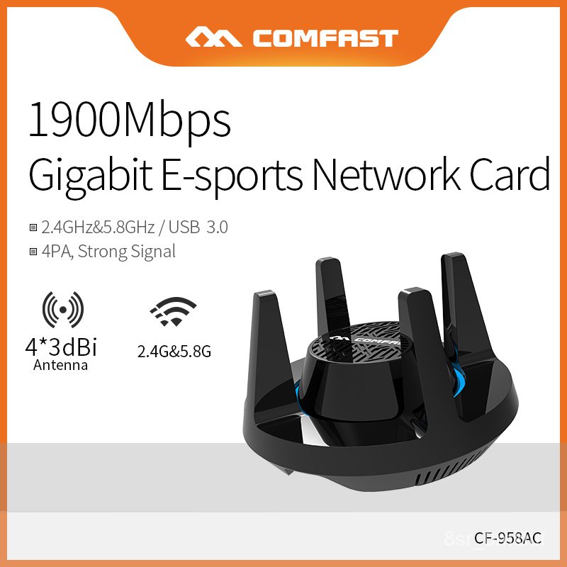 COMFAST Dual Band 2.4 & 5.8 GHz WIFI ADAPTER 1900Mbps Gigabit ...