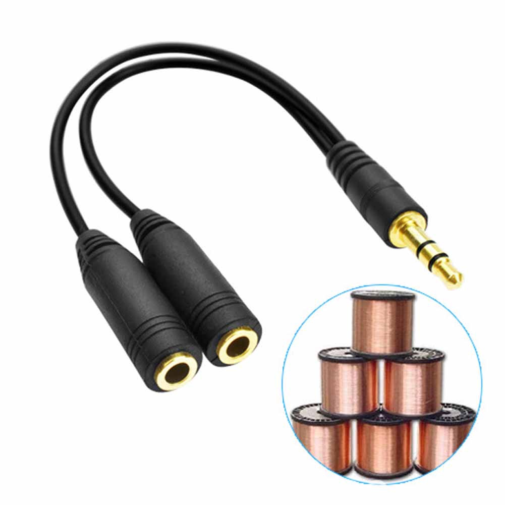 สายเคเบิ้ล 3 . 5 มม Aux Mic Y Splitter 4 Pole Male To 2x3 Female ...