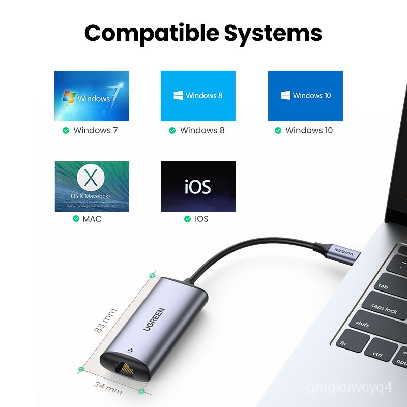 Ugreen 2500Mbps USB C Ethernet Adapter 2.5 Gigabit Type C to Lan RJ45 ...