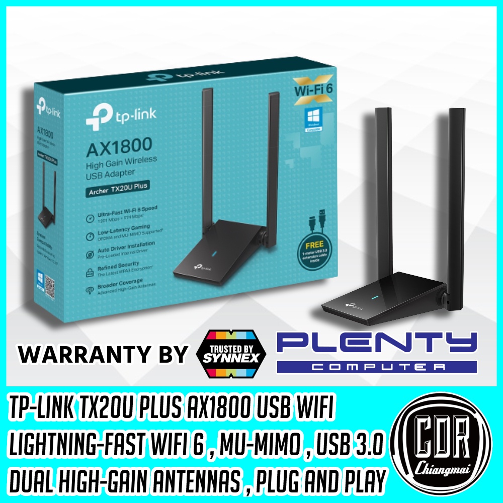 TP-LINK (Archer TX20U Plus) AX1800 WiFi 6 Dual Antennas High Gain ...