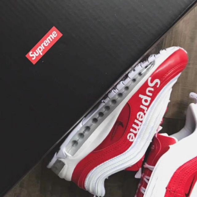 2018 nike air max 97 X Supreme รองเท้าผ้าใบ แท้ รองเท้าผู้ชาย ผู้หญิง ...