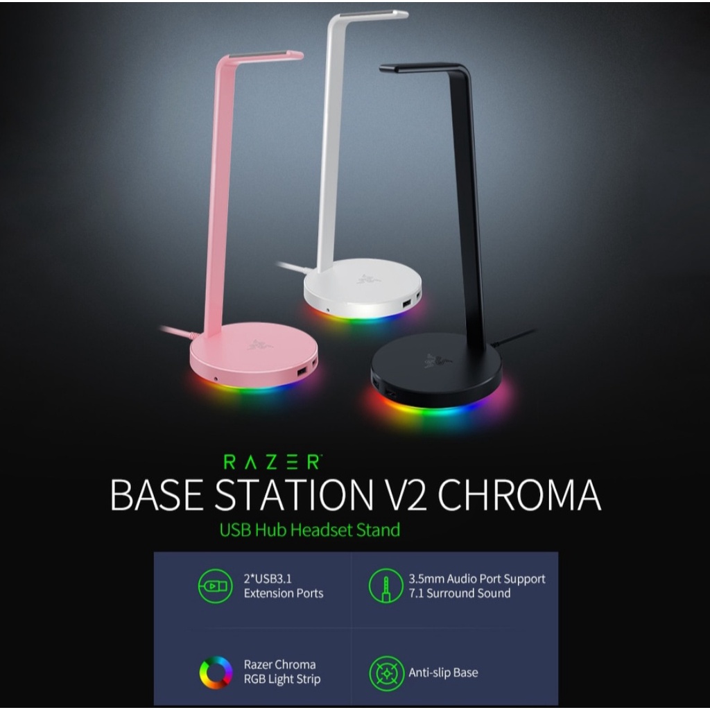 ขาตั้งหูฟัง Razer Base Station V2 Chroma Headset Stand USB Hub ประกัน ...