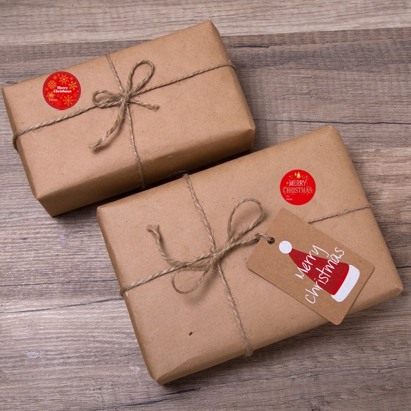 Diam 80Pcs/8Sheet Merry Christmas Name Sticker Red green Adhesive Gift ...