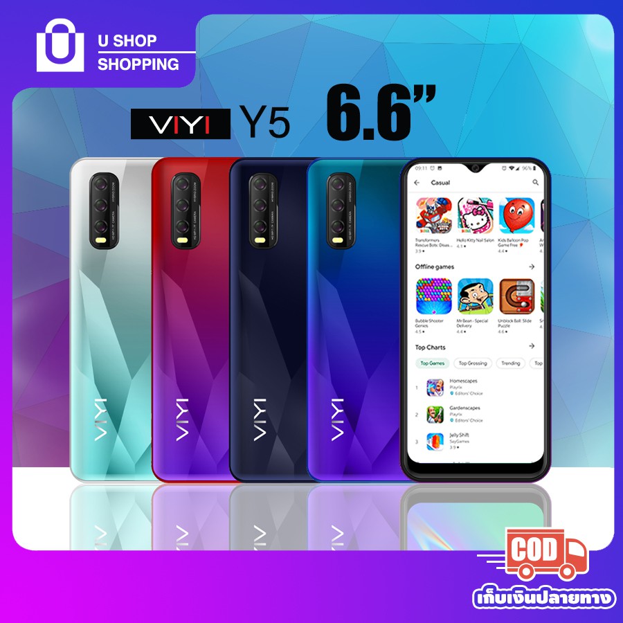 มือถือ VIYI รุ่น Y5 สมาร์ทโฟน รุ่นใหม่ 2021 จอใหญ่ 6.6 นิ้ว สแกนหน้า ...