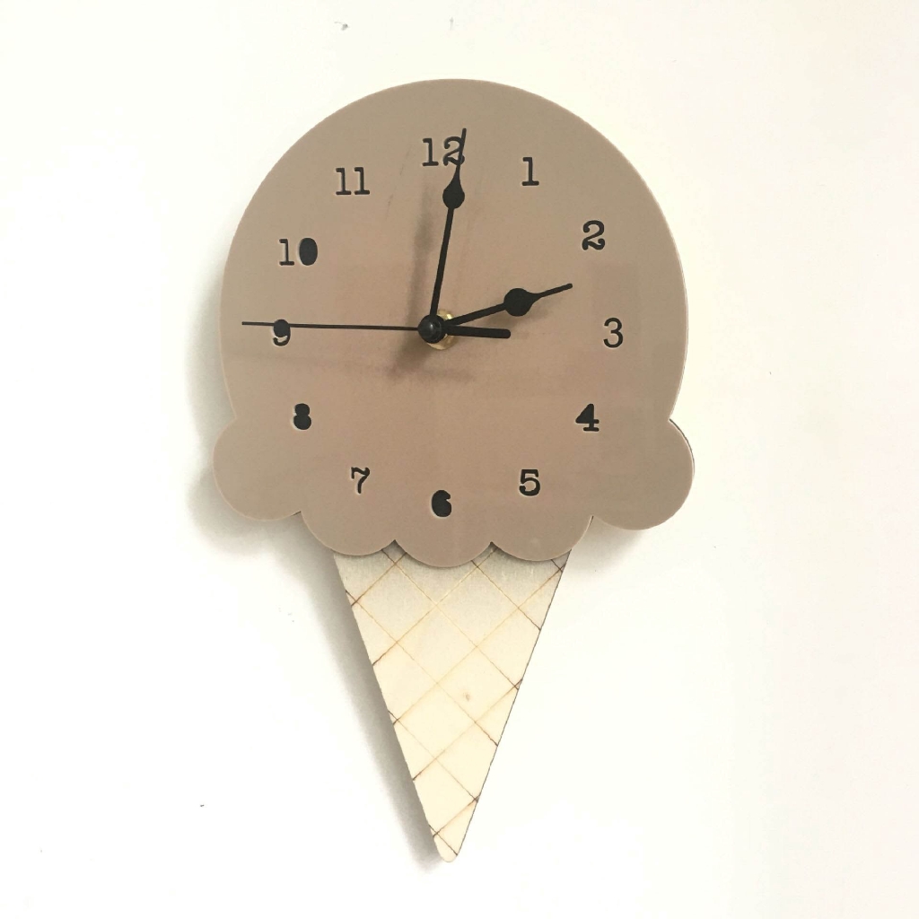 Nordic Ice Cream Wall Clocks Cartoon Mute Watch Wall Home Decor Kids ...
