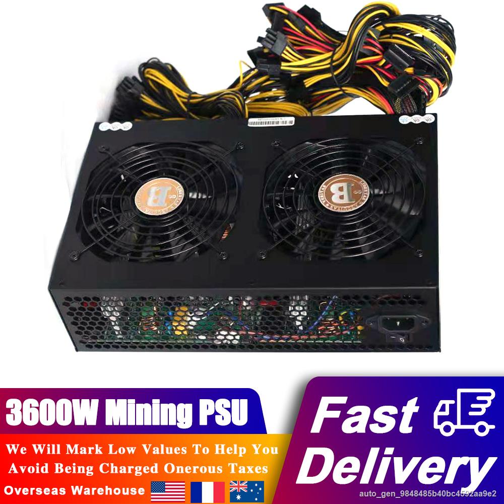 3600W 180 260V Mining Power Supply 12V ATX 90 Efficiency Support 12 GPU ...