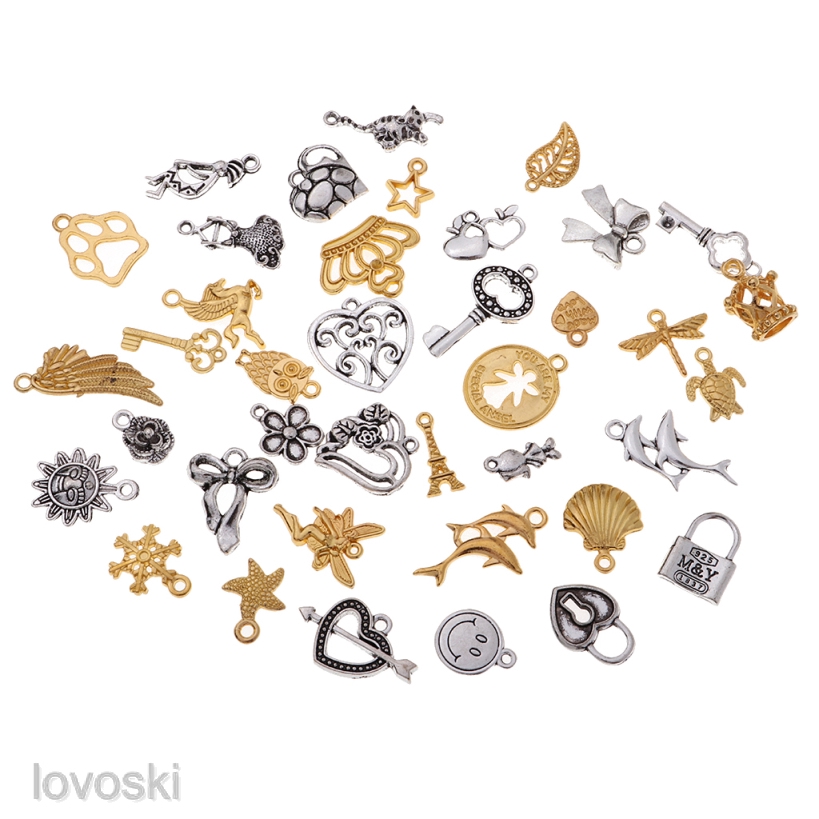 40x Vintage Mixed Alloy Charms Pendants DIY Jewelry Craft Making ...
