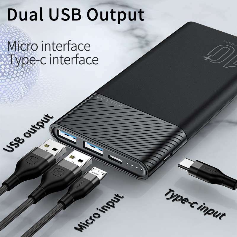 Free gift KUULAA 10000mAh Real Flash Power Bank Fast Charge รองรับ QC ...