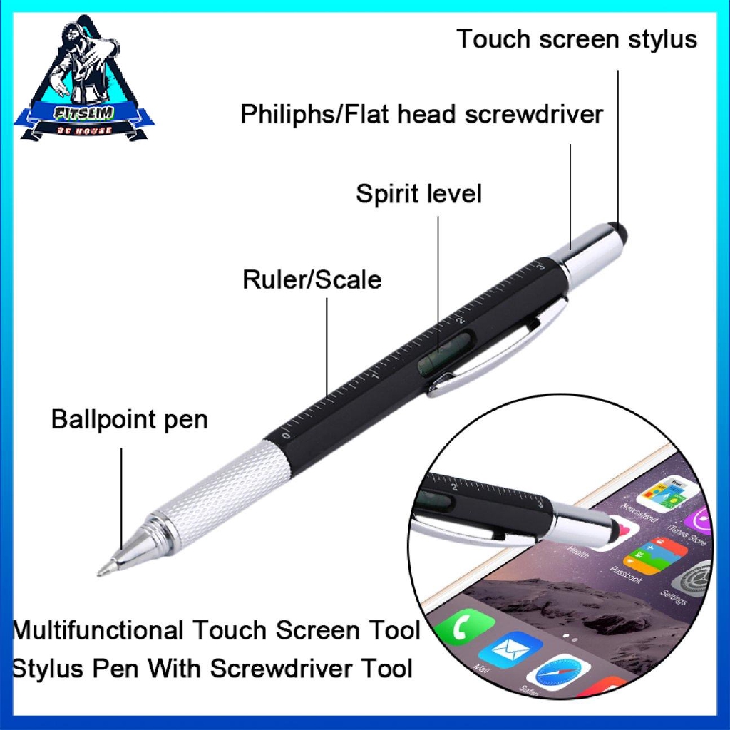 【สต็อกพร้อม】6 In 1 Multifunctional Touch Screen Tool Stylus Pen With ...