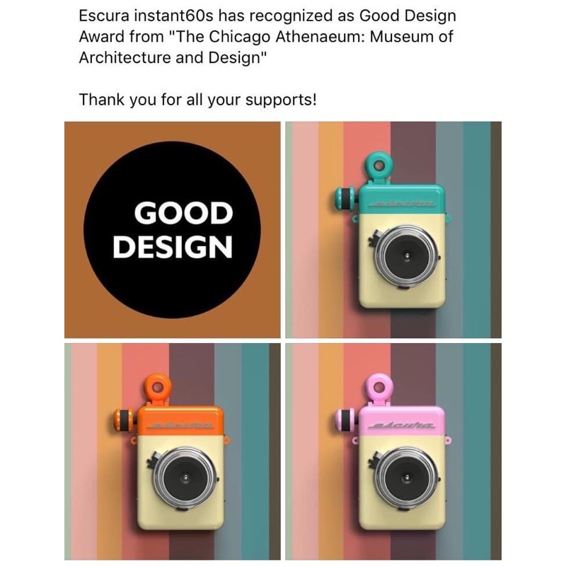 กล้อง Escura instant camera (instax mini) (เหลือชมพู1 สีฟ้า1 ...