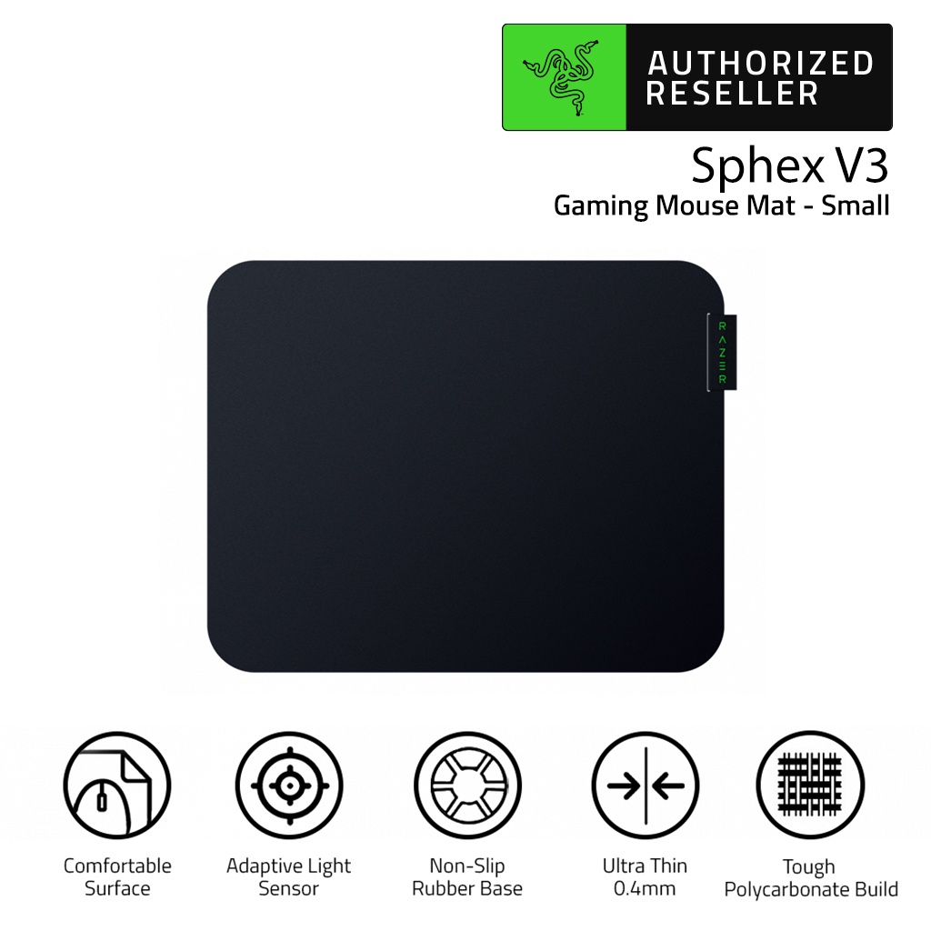 Razer Sphex V3 Hard Gaming Mouse Mat Ultra-Thin Form Factor Tough ...