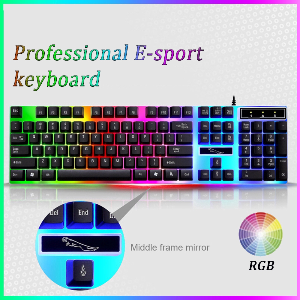 ღღRGB Gaming Wired Keyboard backlit Game E-sports Professional Keyboard ...