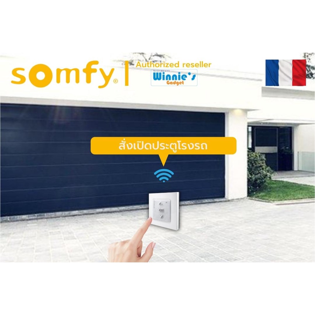Somfy SMOOVE 1 RTS รีโมทควบคุมอุปกรณ์ Somfy RTS แบบติดผนัง ควบคุม เปิด ...