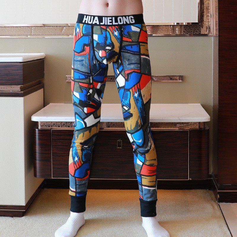 Huajielong's new thermal pants men's thickened plus velvet pants cotton ...